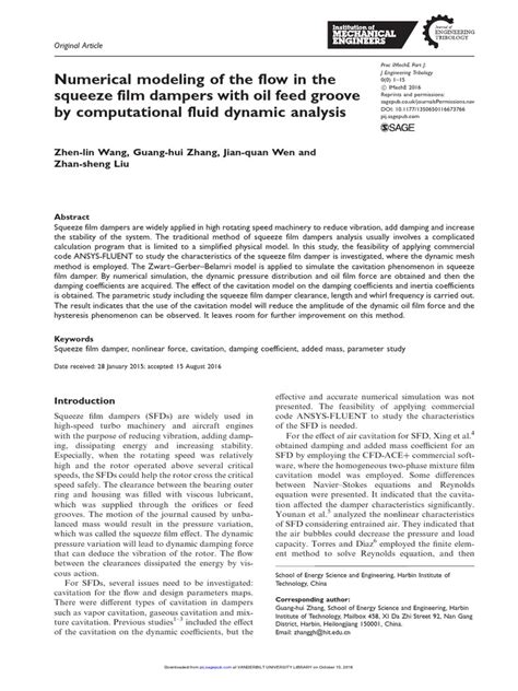 2016 Wang Numerical Modeling Of Sfd By Cfd Pdf Computational Fluid