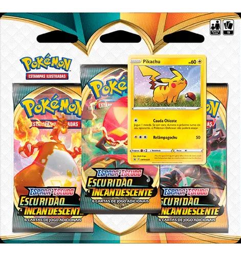 Kit 12 Blister Triplo Pack Escuridão Incandescente Pokémon Mercadolivre
