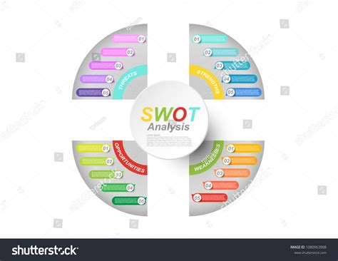 Business Data Visualization Swot Diagram Infographic Stock Vector
