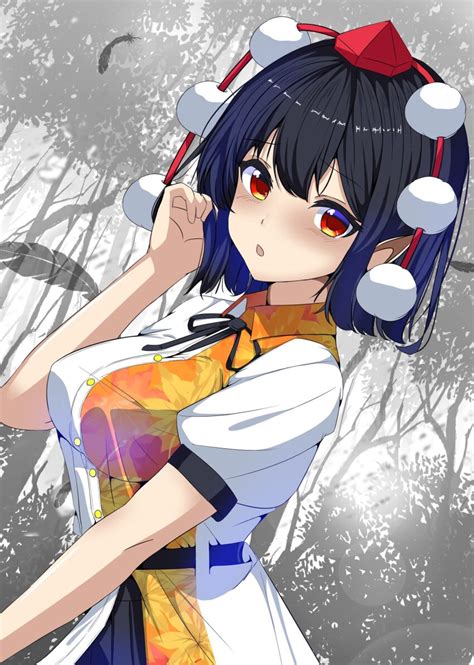 Kitaura Kasumi Shameimaru Aya Touhou Highres 1girl Asymmetrical Shirt Belt Black Hair