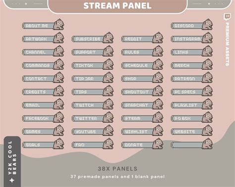 Cute Bear Stream Panel Twitch Cat Kitty Funny Cozy Room Aesthetic