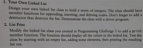 Solved A Your Own Linked List Design Your Own Linked List Chegg