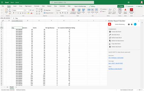 how to create a data block using report builder adobe analytics