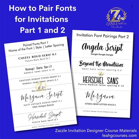 Font Pairings For Invitations Part By LeahG Zazzle Font Pairing Invitation Fonts Invitations
