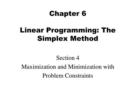 PPT Chapter Linear Programming The Simplex Method PowerPoint Presentation ID