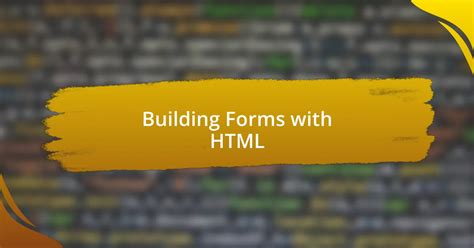 Building Forms With Html Quiz Sg