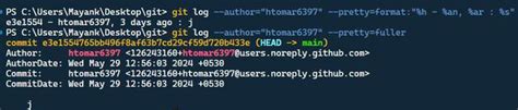 How To View Git Log Of One User S Commits GeeksforGeeks