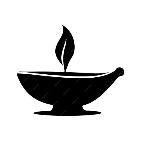 An Elegant Clay Diya With A Bright Flickering Light Premium Ai Generated Vector