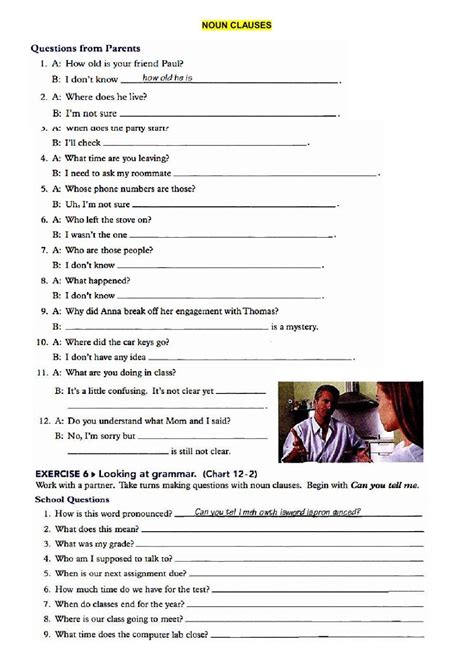 Noun Clauses Worksheet