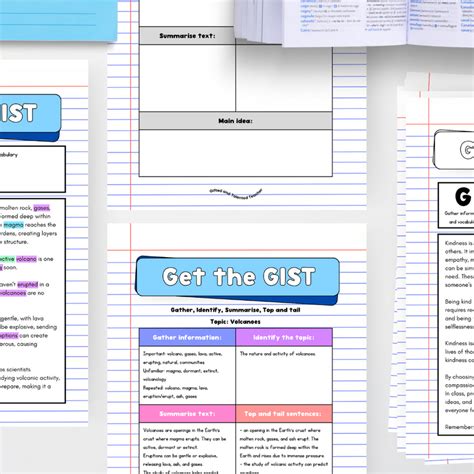 Get The Gist Finding The Main Idea Ted And Talented Teacher Teacher Resources
