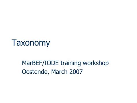 PPT Taxonomy PowerPoint Presentation Free Download ID 980879