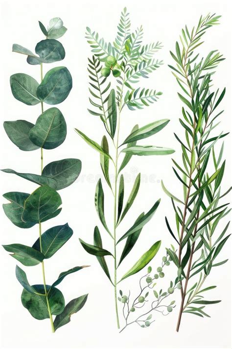 A Collection Of Different Leaf Types Arranged On A White Surface For