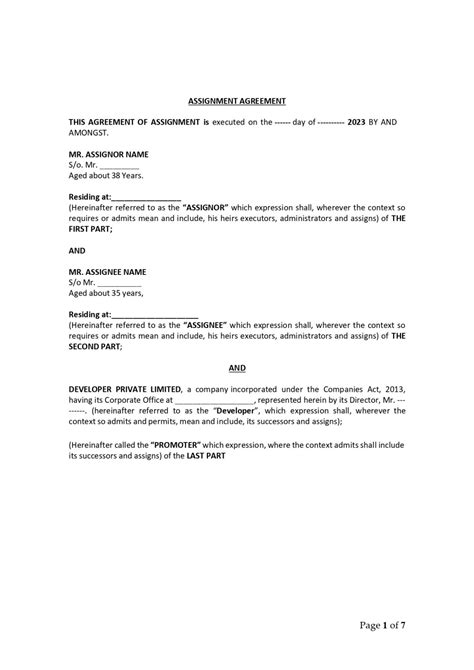 What Is Assignment Agreement How To Register Assignment Agreement For Purchase Of Property