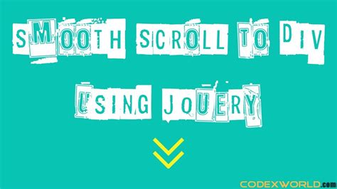 Smooth Scroll To Div Using Jquery Youtube