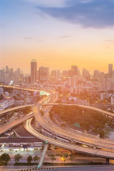 Intersection Highway Overpass With Office Downtow Stock Image Image Intersection Highway Overpass With Office Downtow Stock Image Image