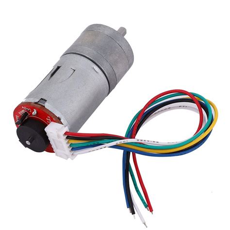 Dc 12v Diy Encoder Gear Motor With Mounting Bracket 65mm Magnetic Gearbox Engine Wheel Kit Micro