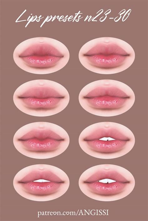 Lips Presets N23 30 ANGISSI Sims 4 Cc Makeup The Sims 4 Packs The
