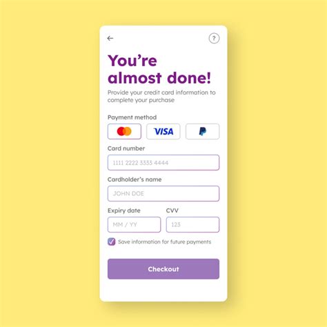 Credit Card Checkout Ruidesign