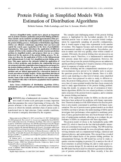 Pdf Protein Folding In Simplified Models With Estimation Of