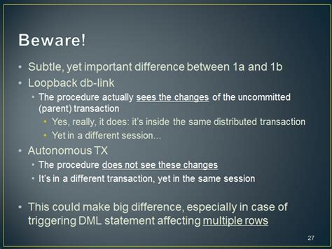 Triggers Considered Harmful Considered Harmful Workarounds For ORA
