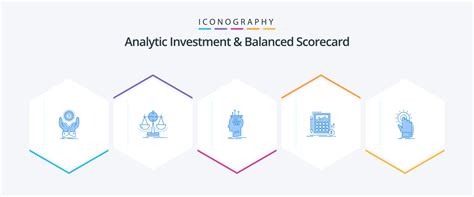 Analytic Investment And Balanced Scorecard 25 Blue Icon Pack Including Financial Calculation