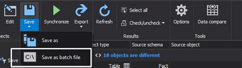Exporting Schema Comparison Results To Excel