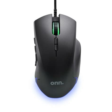 Onn Rgb Gaming Mouse 14 Programmable Buttons Optical Sensor Usb Cable Black