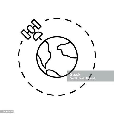 흰색 배경에 고립 된 트렌디 한 라인 스타일의 위성 아이콘 웹 사이트 디자인 로고 앱 Ui에 대한 기호입니다 벡터 일러스트레이션 Eps 벡터 스푸트니크 및 세계 탐색 감시에