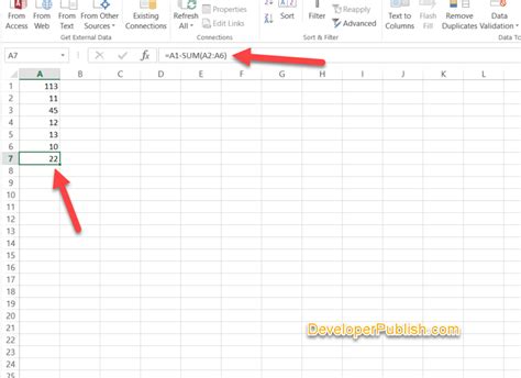 How To Subtract In Microsoft Excel Developer Publish