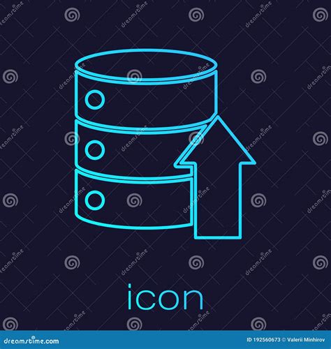 Turquoise Line Server Data Web Hosting Icon Isolated On Blue Background Vector Illustration
