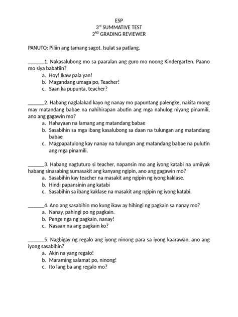 G1 2nd Grading 3rd Summative Reviewer Pdf