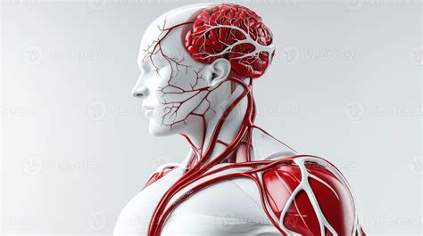 El Humano Cuerpo Es Mostrado Con Un Rojo Y Blanco Vascular Sistema