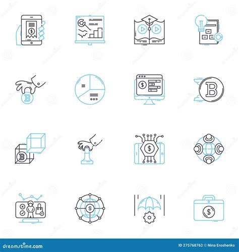 Investment Planning Linear Icons Set Portfolio Diversification Returns Risk Allocation