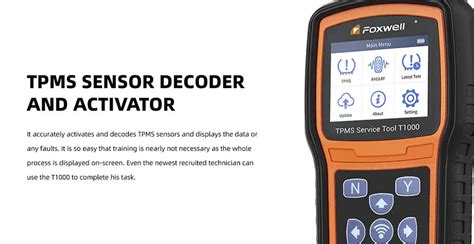 foxwell t1000 tpms tool for auto tire pressure monitoring and activation