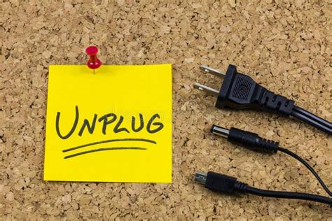 Unplug Slow Down Meditate Breathe Relax Smile Information Overload Plug Stock Image Image Of