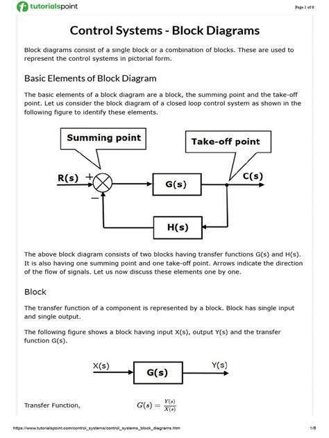 7 Control Systems Block Diagrams Pdf Laplace Transform Electricity