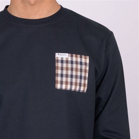 Aquascutum Iconic Check Pocket Crewneck Sweat Oxygen Clothing