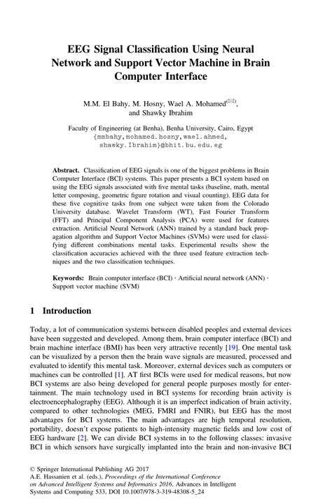 Pdf Eeg Signal Classification Using Neural Network And Support Vector