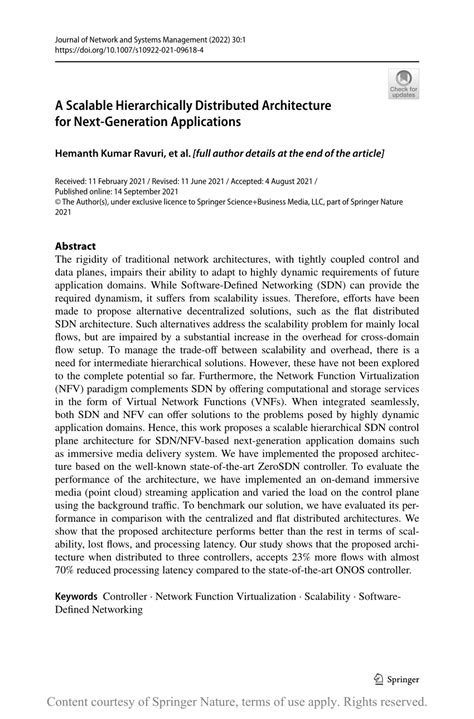 a scalable hierarchically distributed architecture for next generation