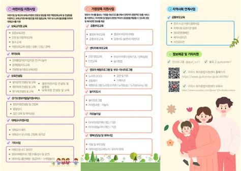 구리시육아종합지원센터 2023년 센터 안내 리플렛 공지사항 구리시육아종합지원센터