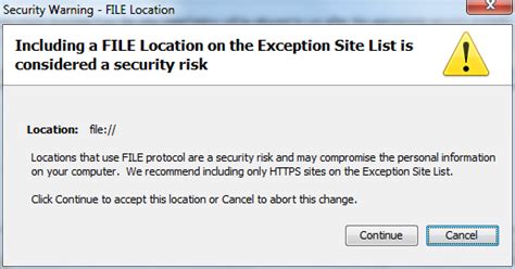 java error your security settings have blocked a local application