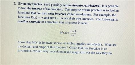 Solved 2 Given Any Function And Possibly Certain Domain