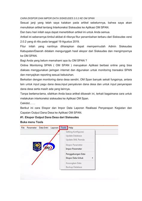Cara Ekspor Dan Impor Data Siskeudes 2 Pdf