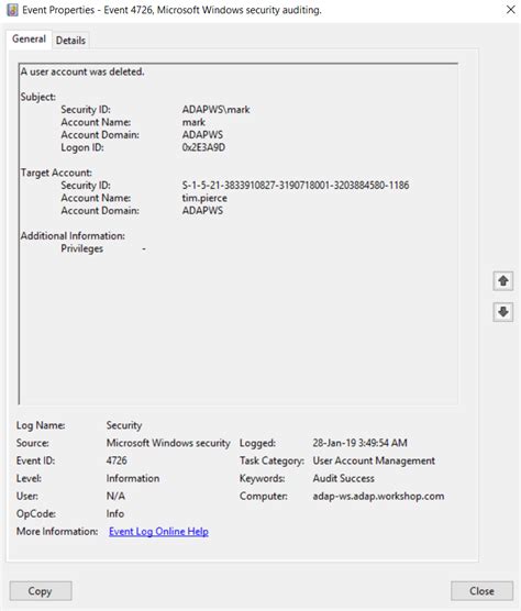 Windows Event ID 4726 A User Account Was Deleted ADAudit Plus