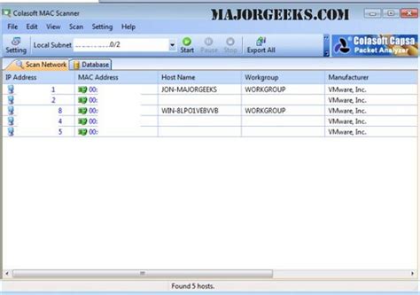 Colasoft Mac Scanner Free Is A Fast Ip Mac Address Scanner Majorgeeks