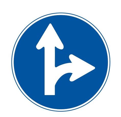 직진 및 우회전 교통표지판 경고판 교통 표지판 오늘의짤방