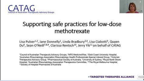 Supporting Safe Practices For Low Dose Methotrexate Nms 2021 Council Of Australian