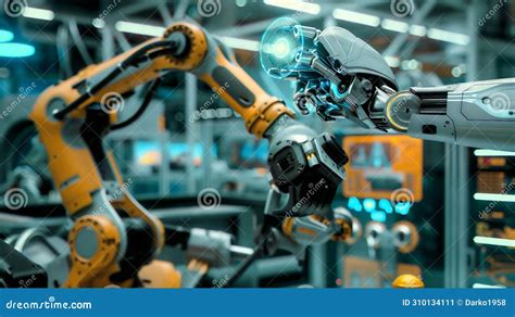 Robots Will Streamline Workflows Minimize Downtime And Optimize Productivity Stock Image