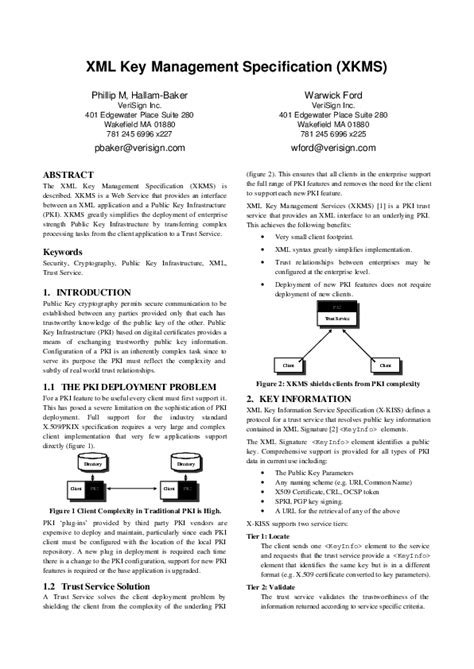 Pdf Xml Key Management Specification Xkms
