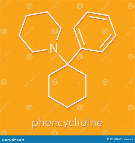 Phencyclidine Pcp Angel Dust Hallucinogenic Drug Molecule Skeletal